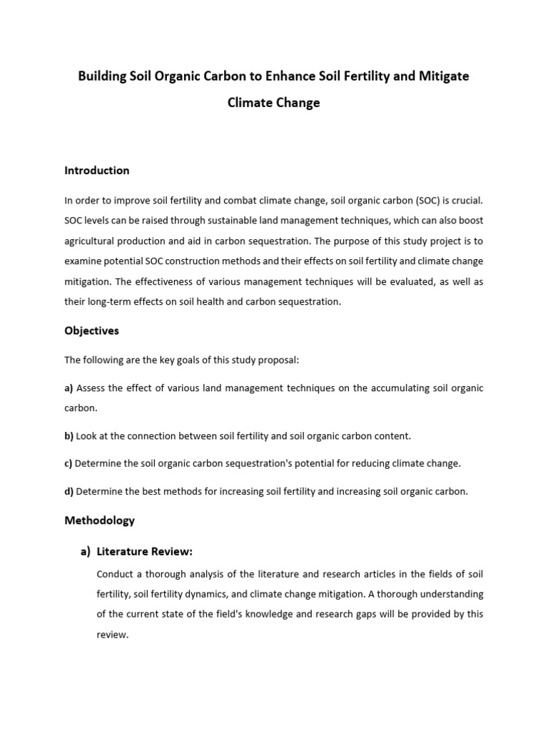 Building Soil Organic Carbon To Enhance Soil Fertility and Mitigate ...