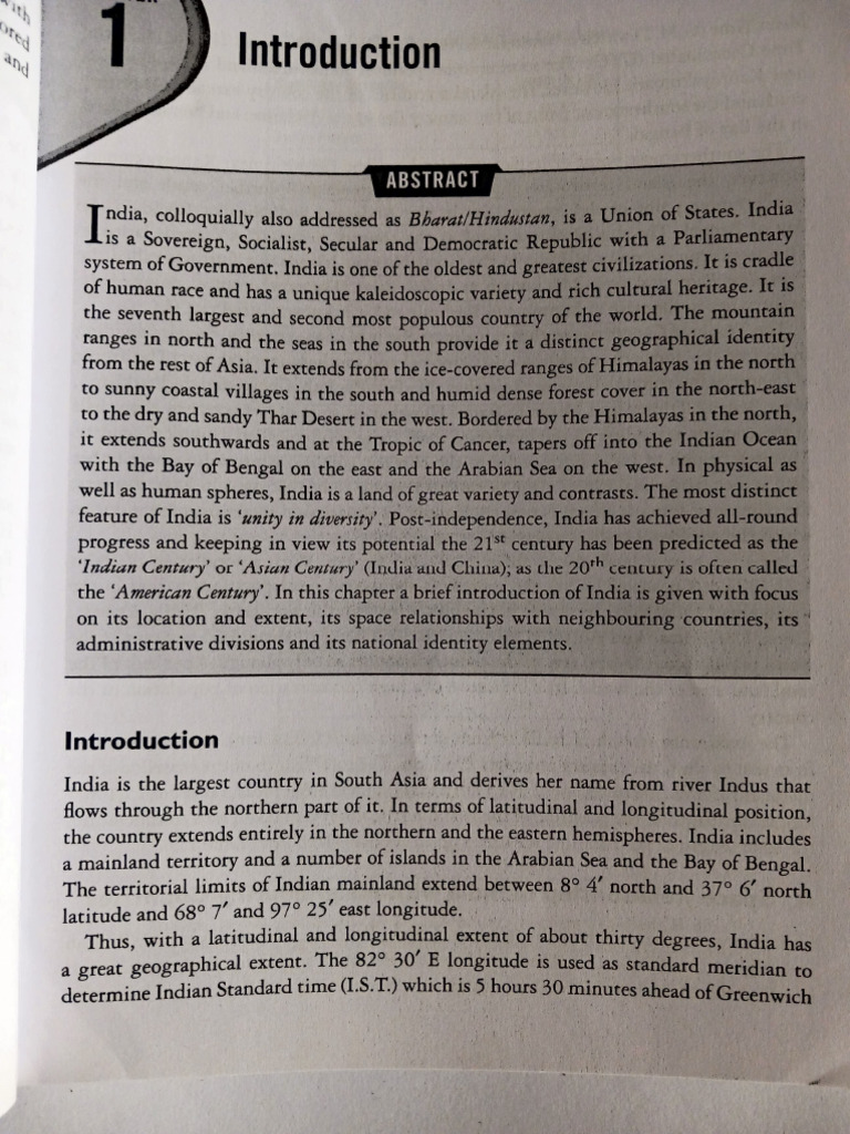 Geography of India Unit 1 Location and Size | PDF