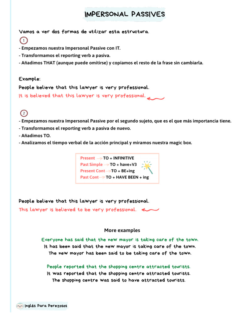 Impersonal Passive Structure Guide | PDF