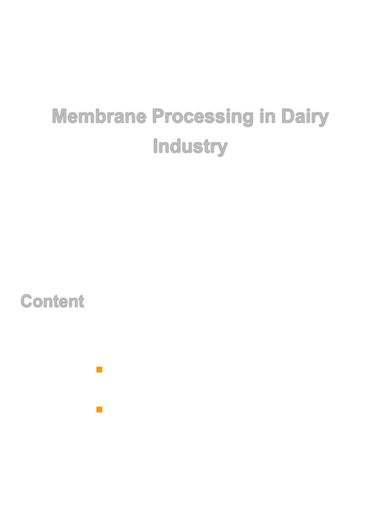Chapter 8 - Membrane Processing | PDF | Membrane | Separation Processes