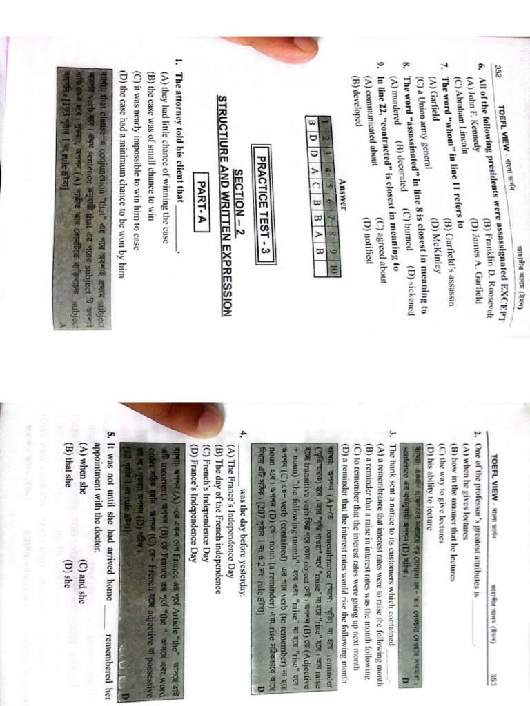 Cliffs TOEFL (Practice Test 3+4) | PDF