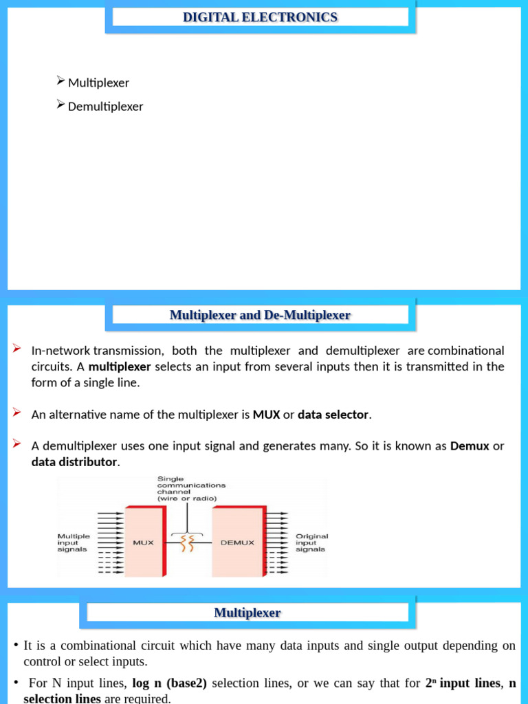 DE_ELRV_Lecture47_Multiplexers and Demultiplexers | PDF | Electrical ...