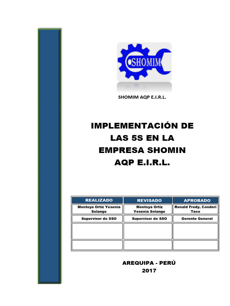 Implementación 5S | PDF | Seguridad y salud ocupacional