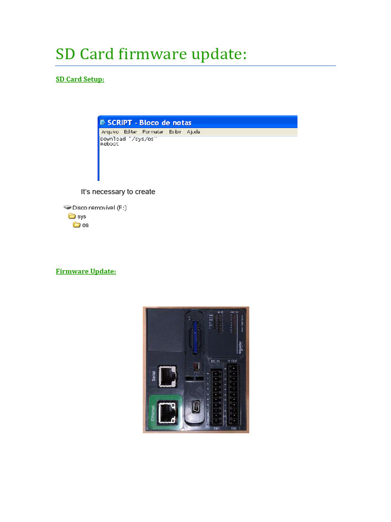SD Card Firmware Update | PDF