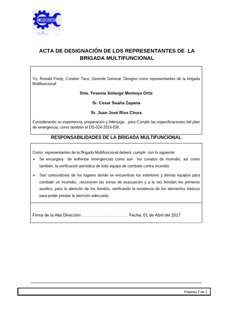 Designación de Brigada Multifuncional | PDF