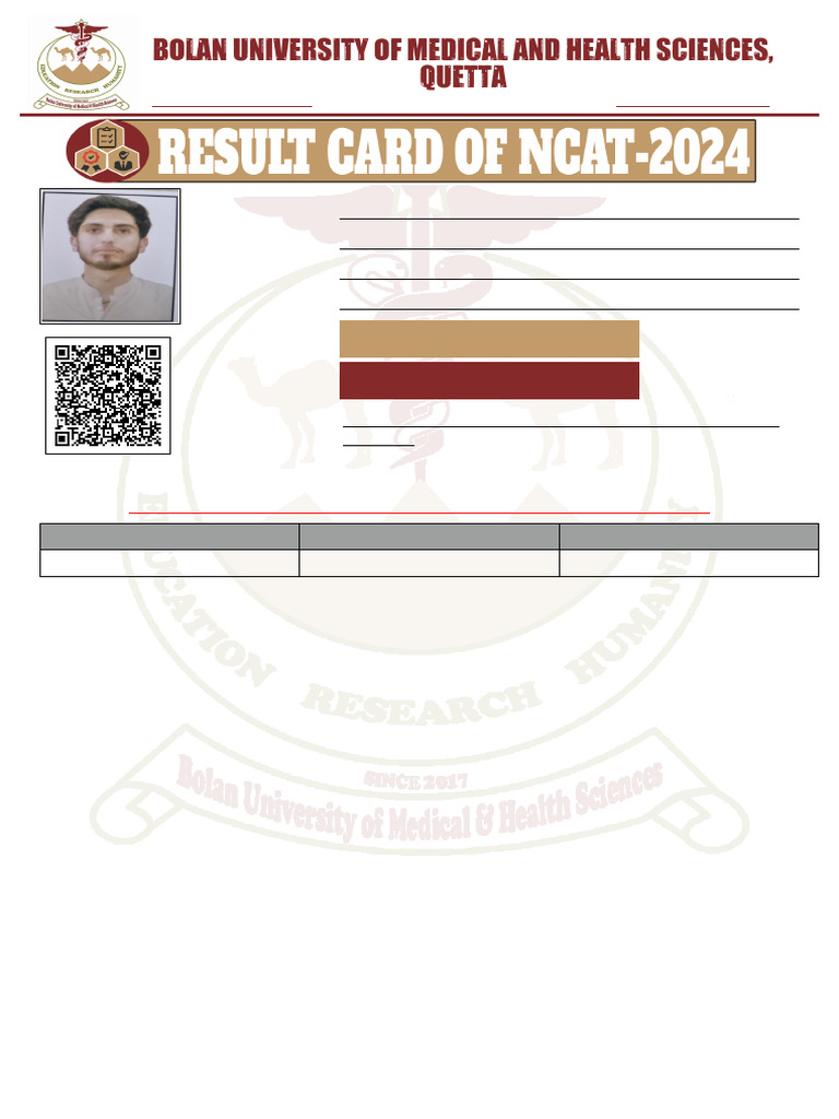 Ncat Result Card5138 | PDF