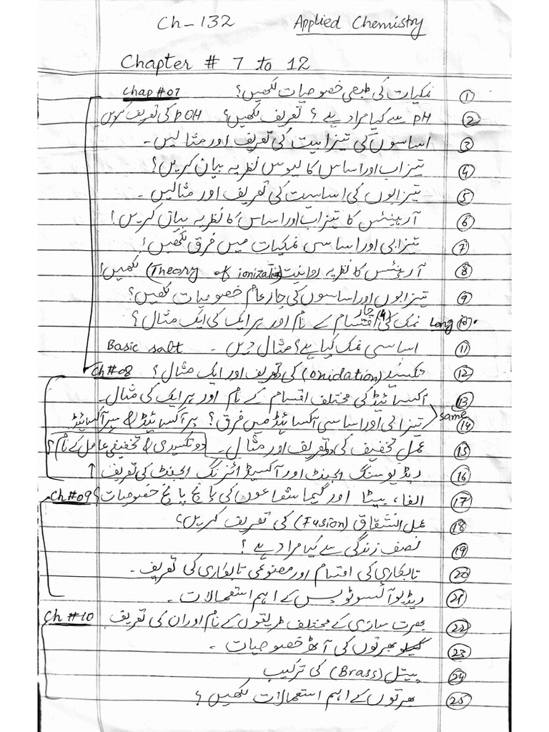 Ch-132 S.Q Past Papers | PDF
