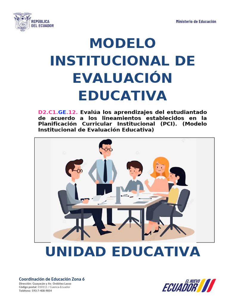 MODELO INSTITUCIONAL DE EVALUACIÓN Vr4 | PDF | Evaluación | Aprendizaje