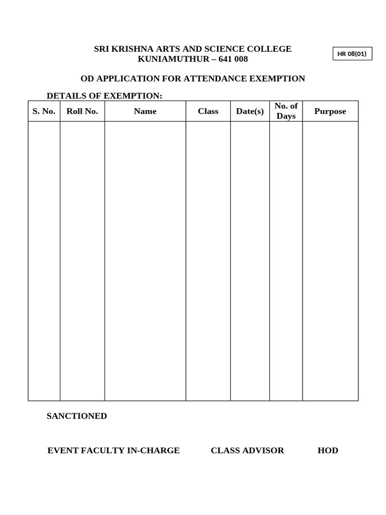 OD Form | PDF