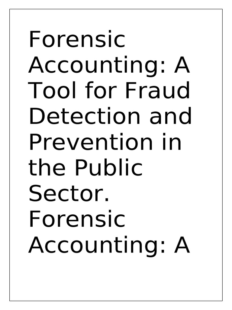 Full Paper On Forensic Accounting by Venketesh Bose and Mohammed Razali ...
