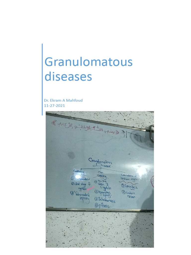 granulomatous diseases | PDF | Tuberculosis | Macrophage