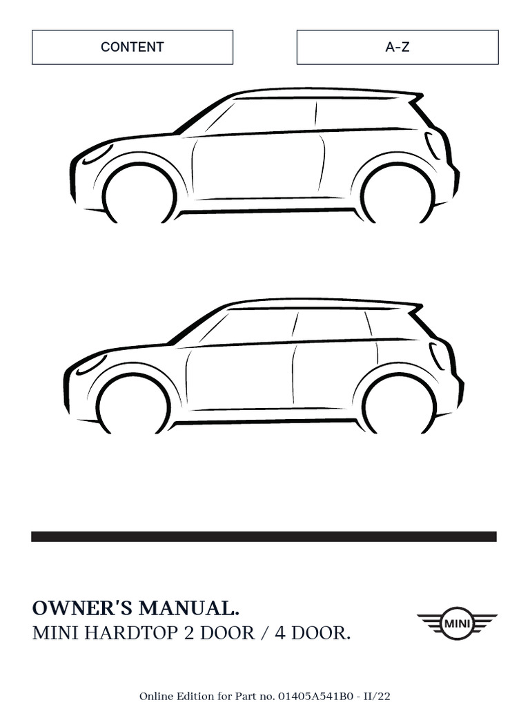 Mini Owners Manualf f55 f56 Sop 3 2022 | PDF | Menu (Computing) | Vehicles