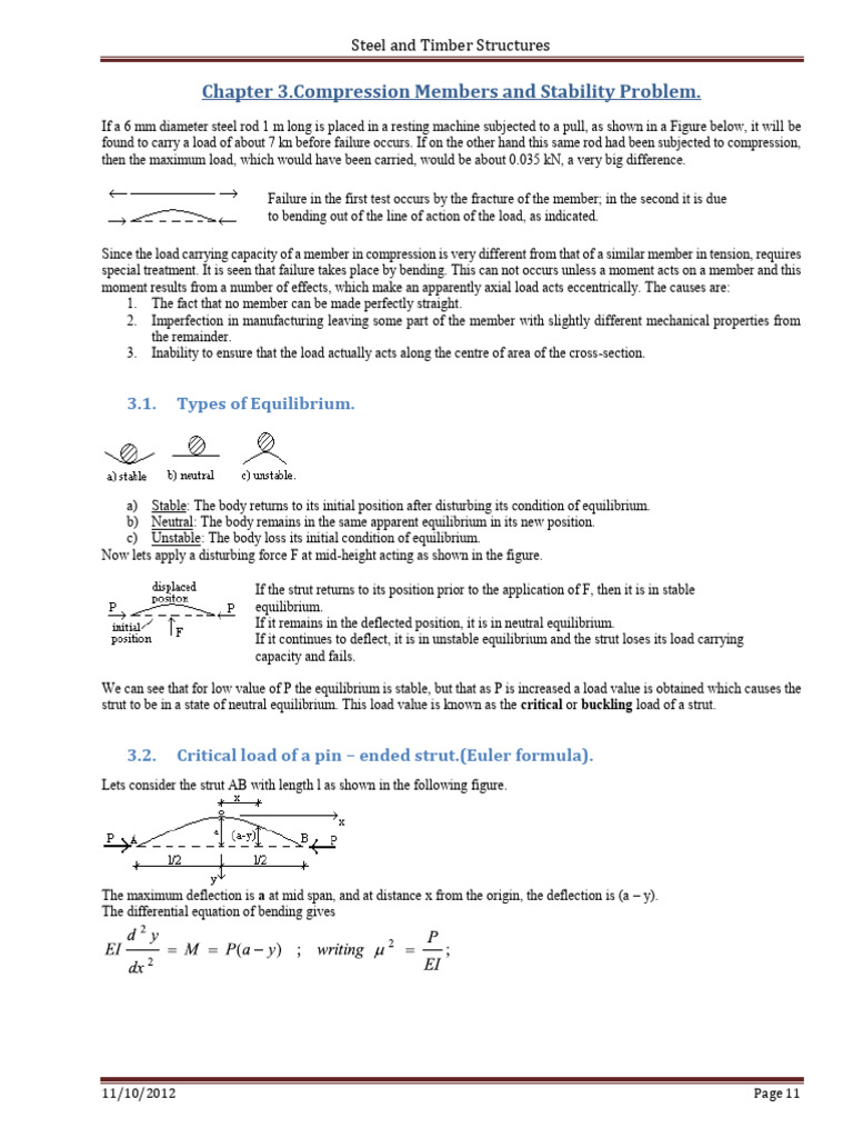 Steel Structure Note Chapter-3 | PDF | Buckling | Mechanical Engineering