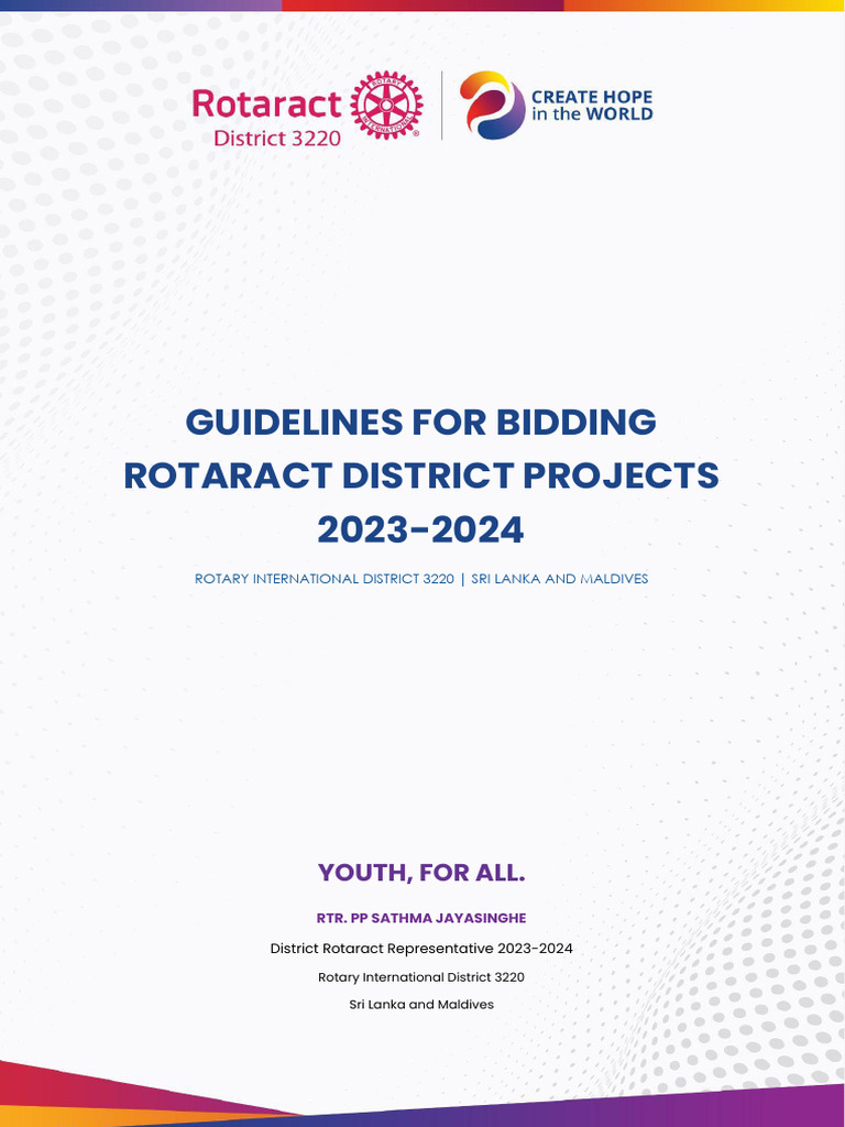 Rotaract District 3220 Project Guidelines | PDF | Sports | Waste