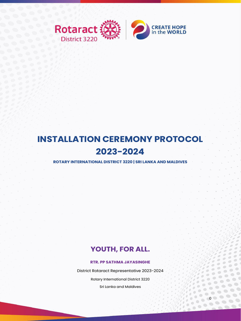 Installation Ceremony Protocol 2023-24 | PDF | Presidents Of The United ...
