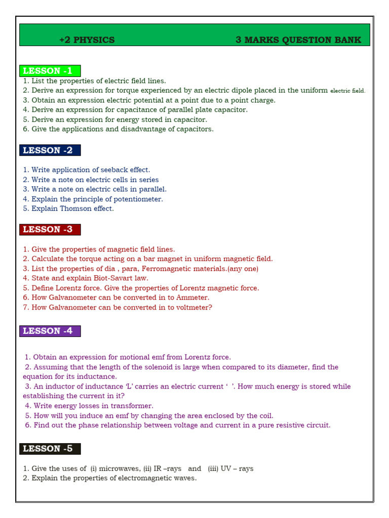 +2 THREE MARKS QB EM | PDF | Inductance | Inductor +2 THREE MARKS QB EM | PDF | Inductance | Inductor