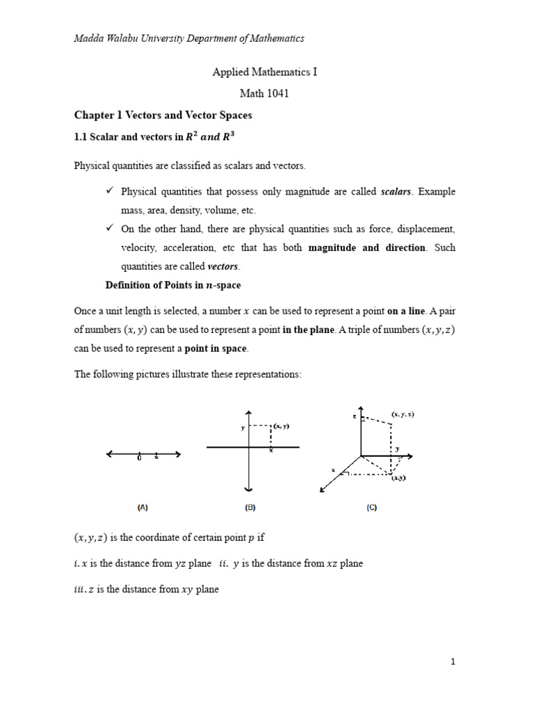 Applied Mathematics I | PDF | Euclidean Vector | Basis (Linear Algebra)
