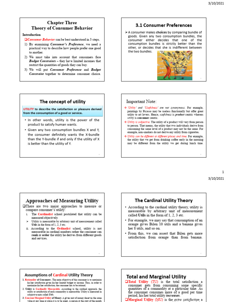 ECON PPT CH-3 | PDF | Utility | Marginal Utility
