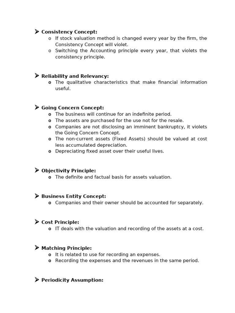 Accounting Concepts and Principles | PDF
