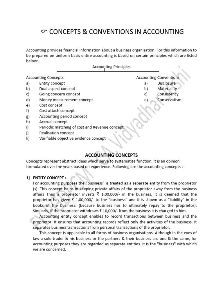 Accounting Concepts and Conventions | PDF | Expense | Going Concern
