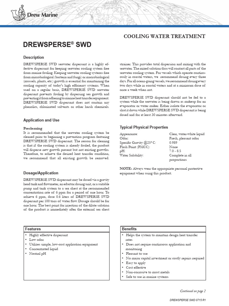 DREWSPERSE_SWD_PDS | PDF | Water | Seawater