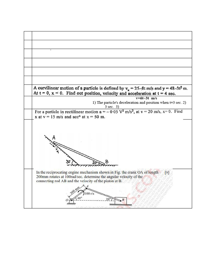 Engineering Mechanics Important Questions | PDF