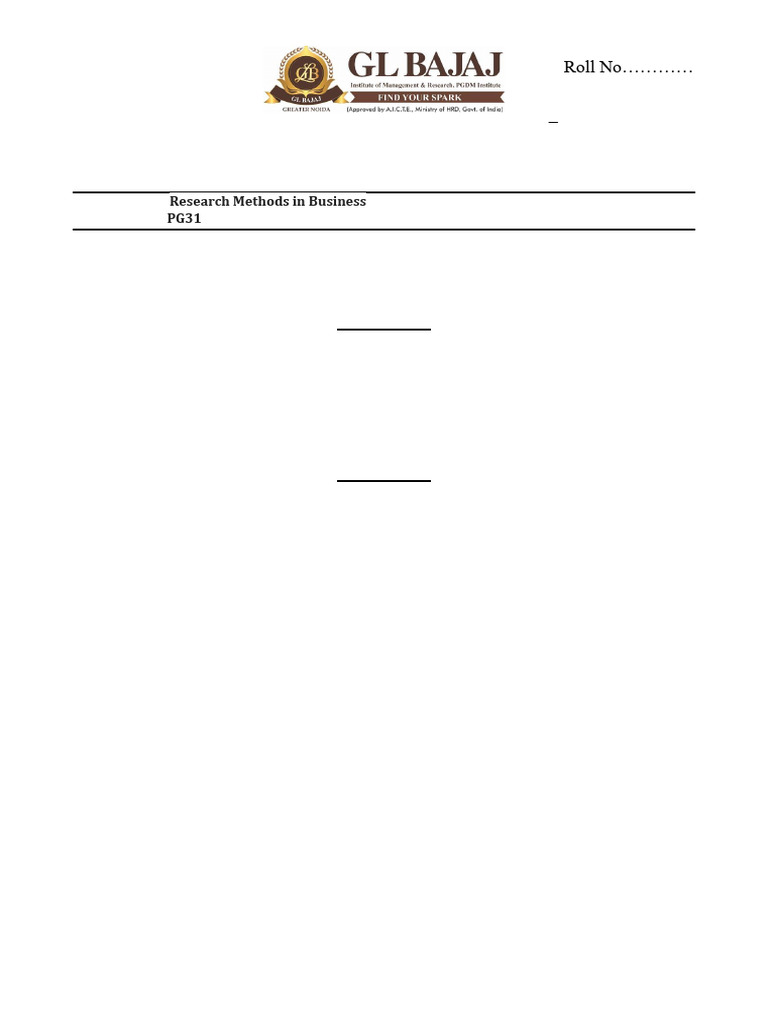 PG31- Research Methods in Business | PDF | Punjab