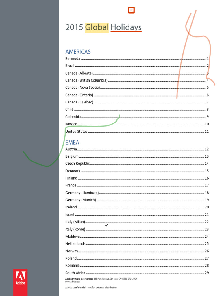 2015 Global Holiday Schedule | PDF | Jewish Holidays | Holidays