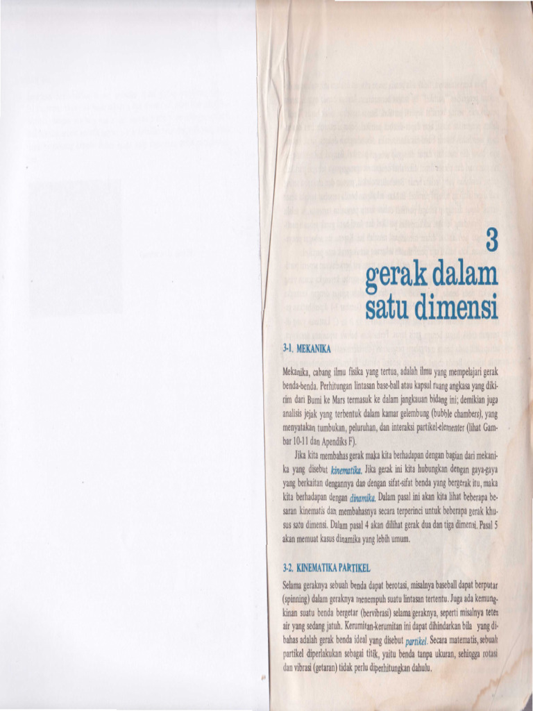 3 Gerak Dalam Satu Dimensi | PDF