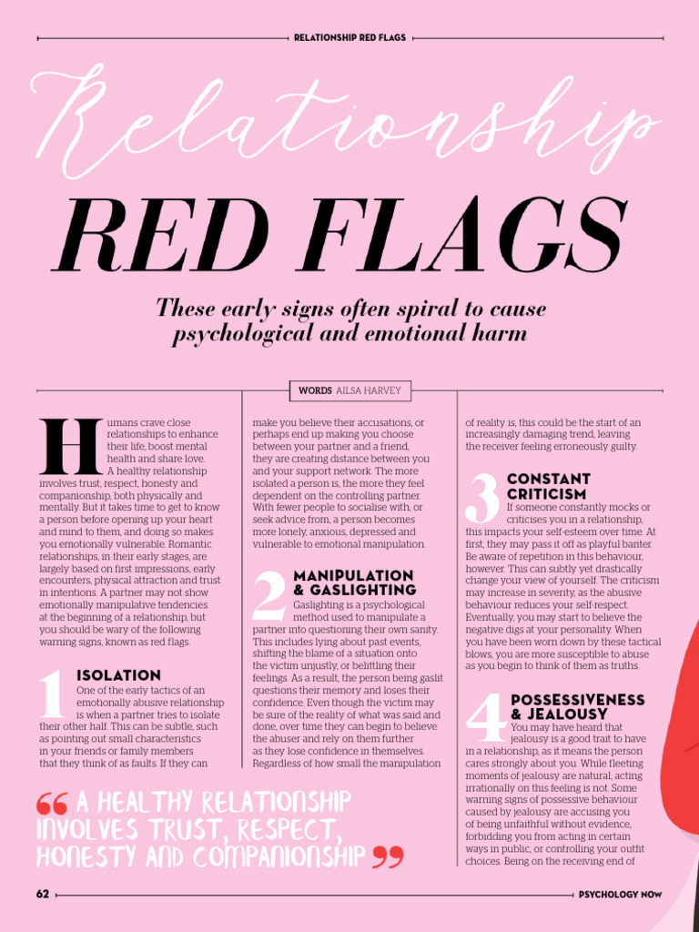 Recognizing Relationship Red Flags | PDF | Jealousy | Self Esteem