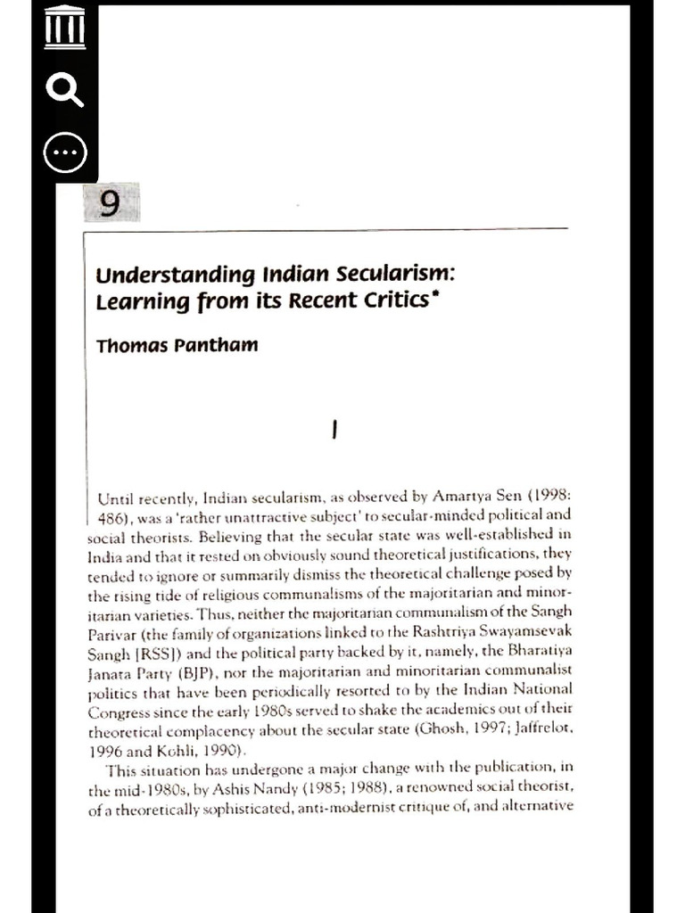 Understanding Indian Secularism Learning From Its Recent Critics T ...