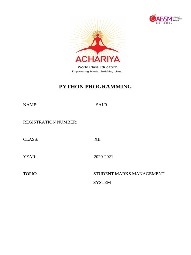 Student marks management system | PDF | Databases | Computer Architecture