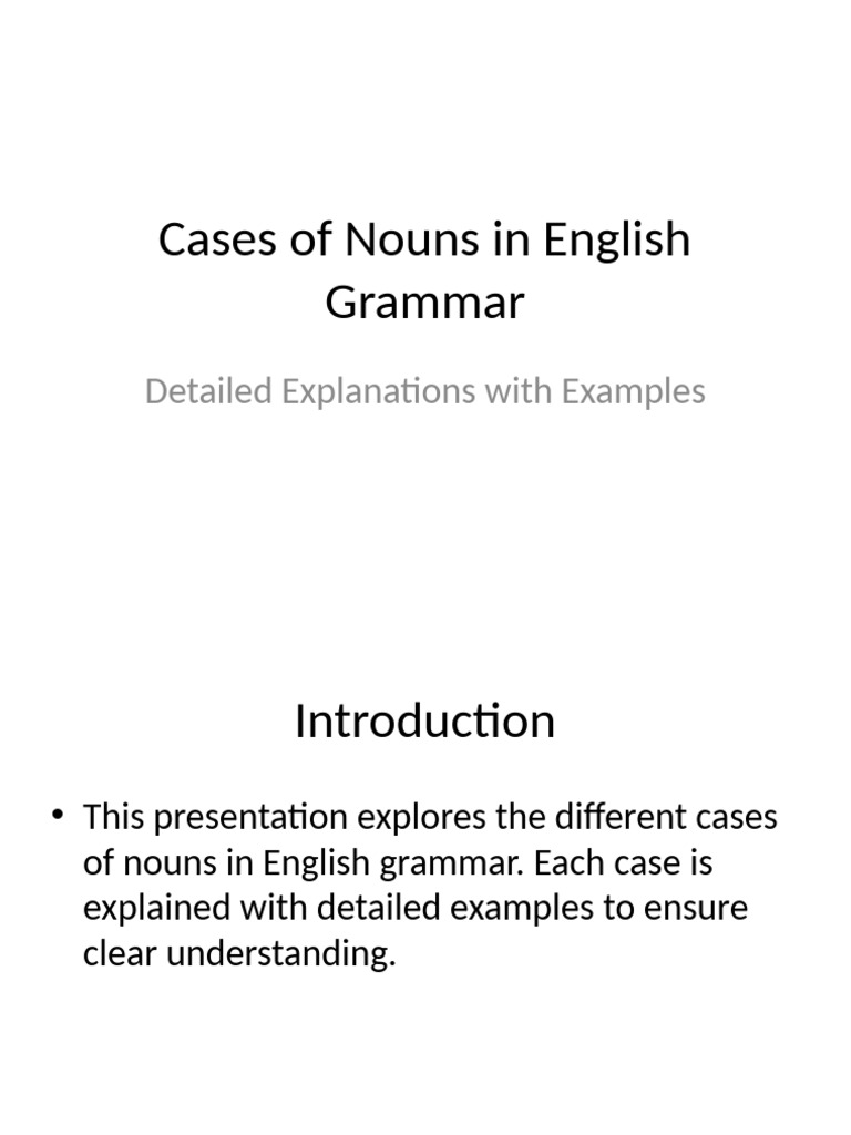 Cases of Nouns Explained | PDF | Verb | Noun