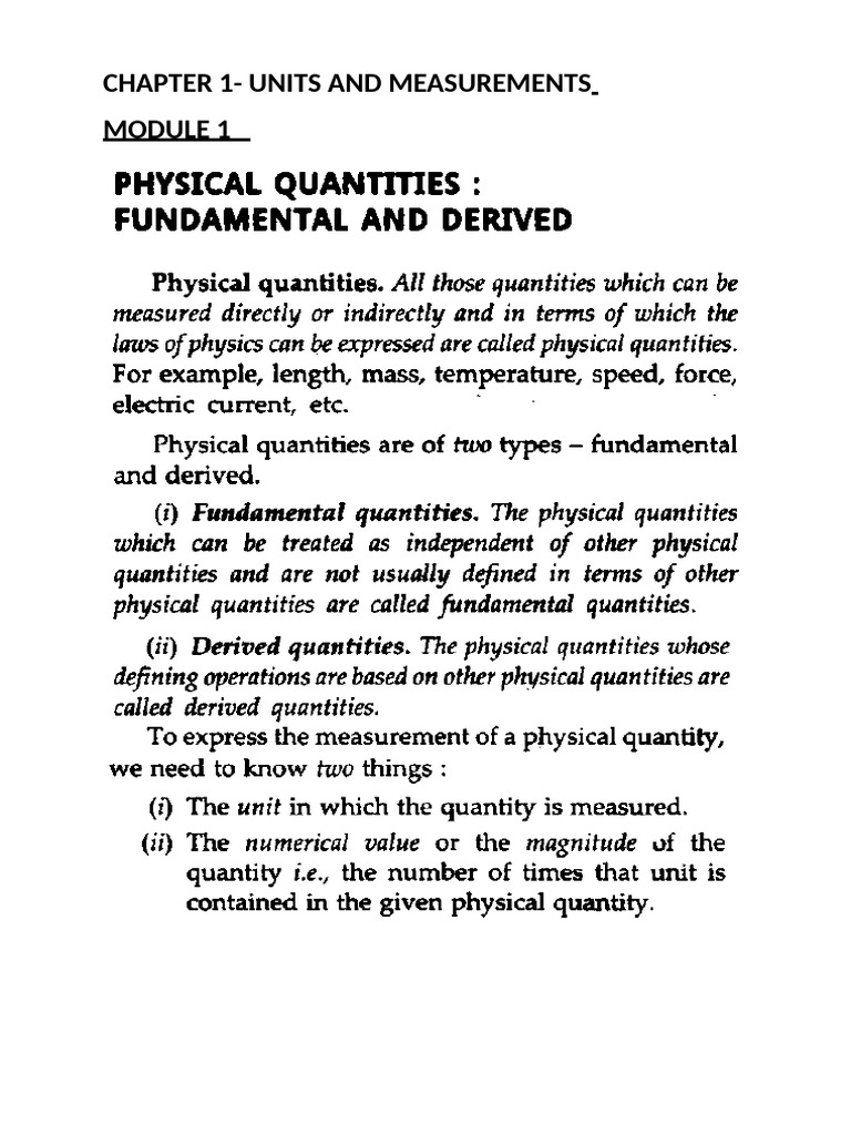 Units and Measurements Notes (1) | PDF