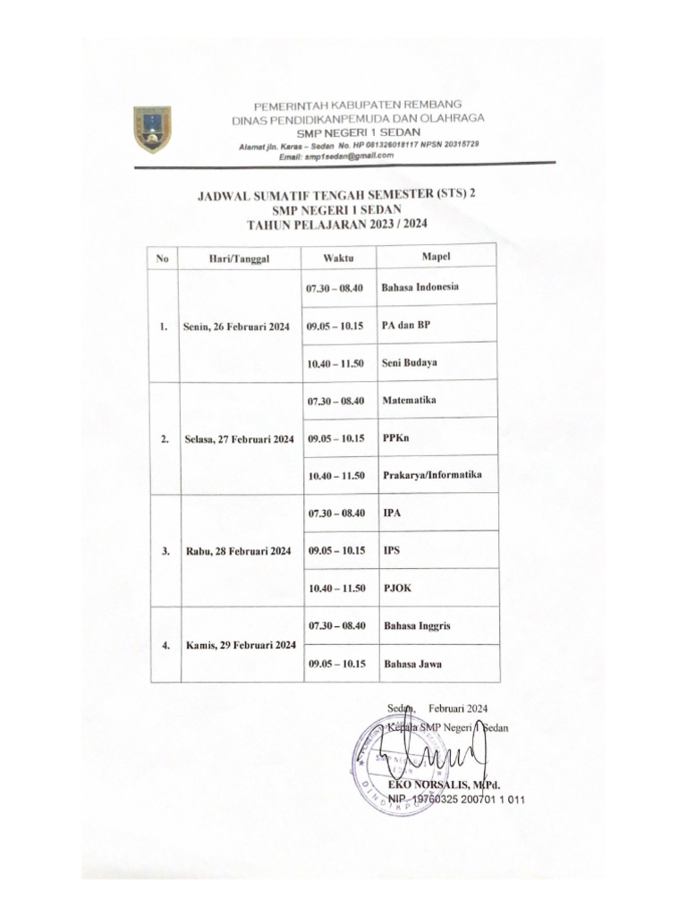 Jadwal STS 2 | PDF