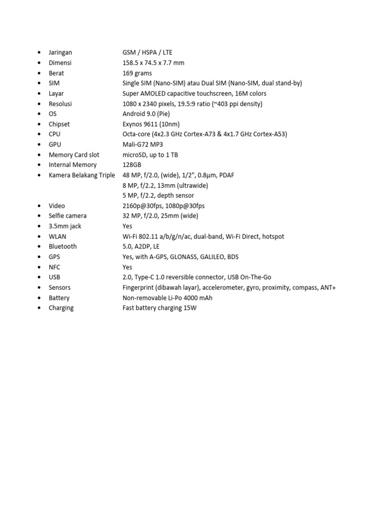 Spesifikasi Samsung 50s | PDF