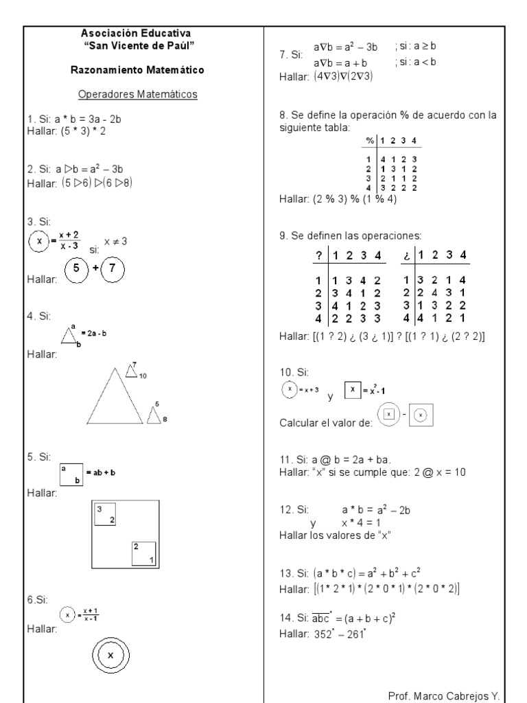 operadores Matematicos