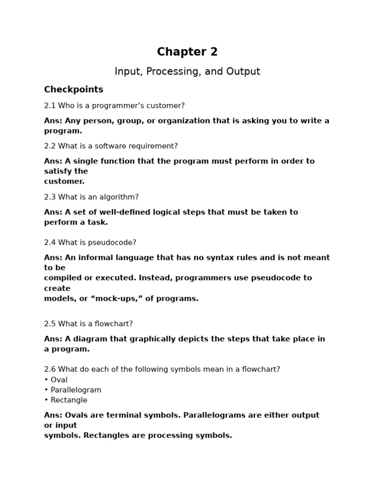 Checkpoints Chapter 2 | PDF | Computer Program | Programming Checkpoints Chapter 2 | PDF | Computer Program | Programming