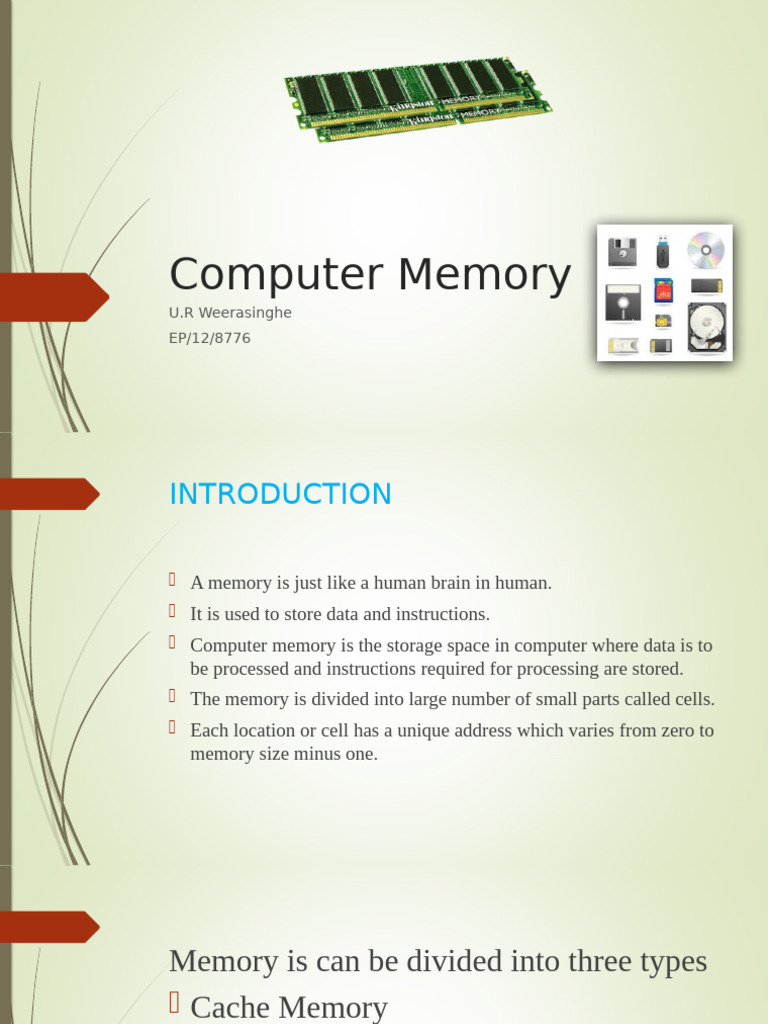 Computer Memory | PDF | Computer Data Storage | Random Access Memory
