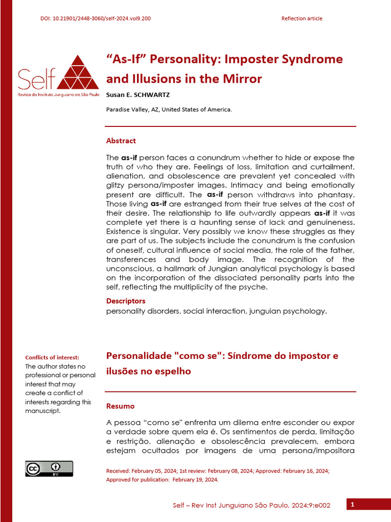 As-If Personality and Imposter Syndrome | PDF | Psychoanalysis | Shadow ...