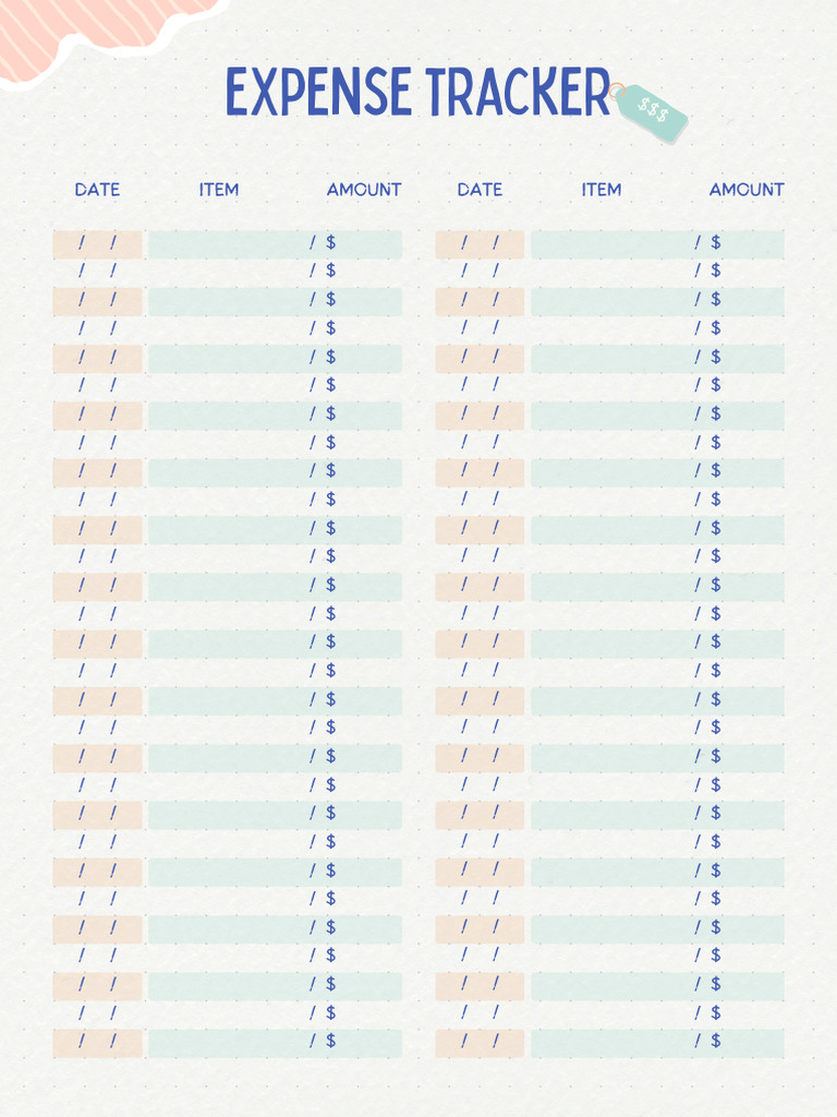 Ivory Colorful Expense Tracker | PDF
