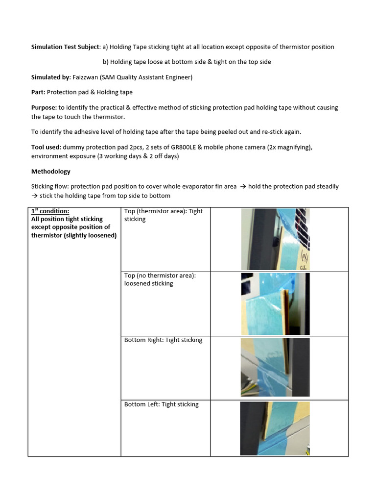 Holding Tape Sticking Method Study | PDF