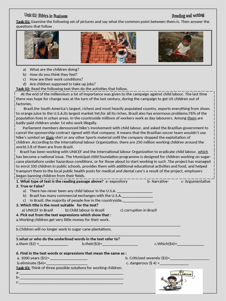 Child Labour Readin and Writing | PDF | Child Labour | Economies