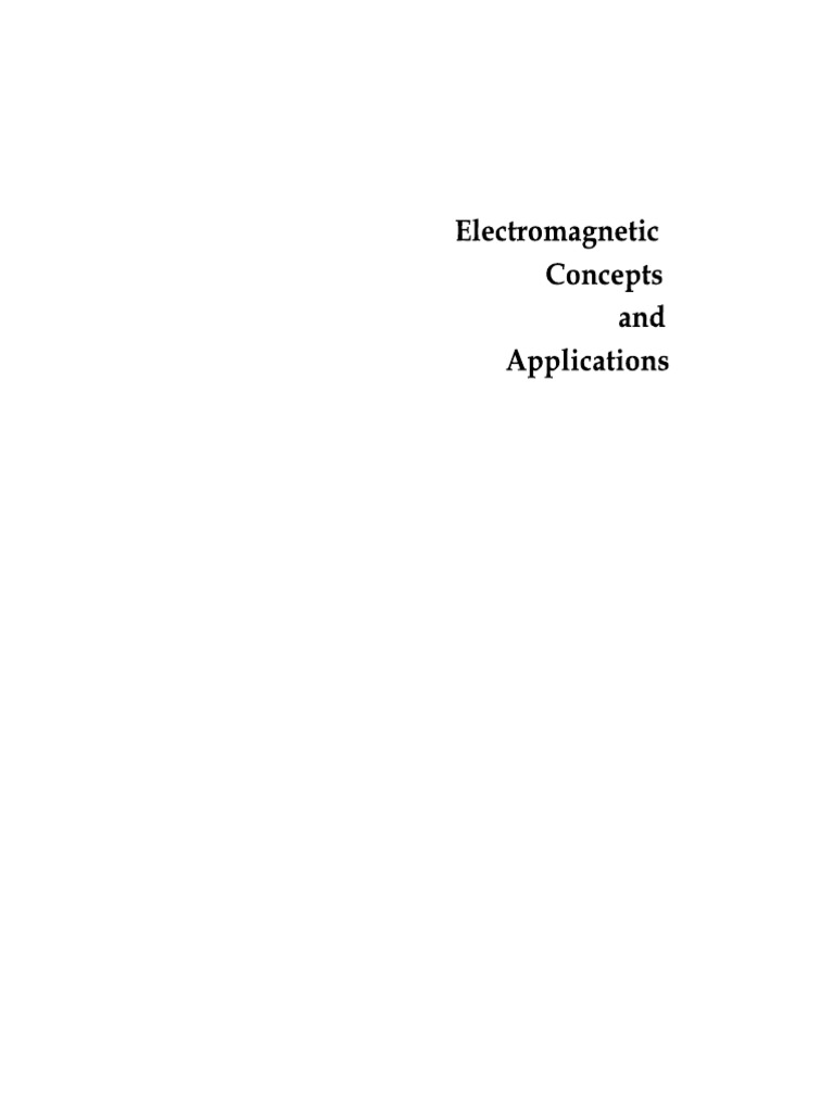 Electromagnetic Concepts and Applications 3rd Edition | PDF