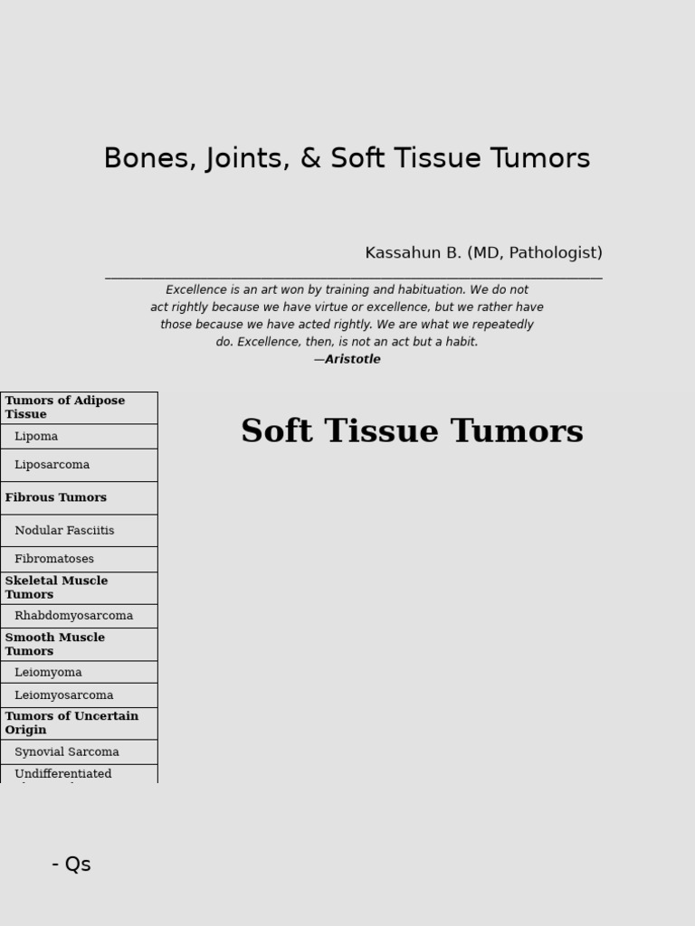 Bones, Joints, and Soft Tissue Tumors | PDF | Sarcoma | Metastasis