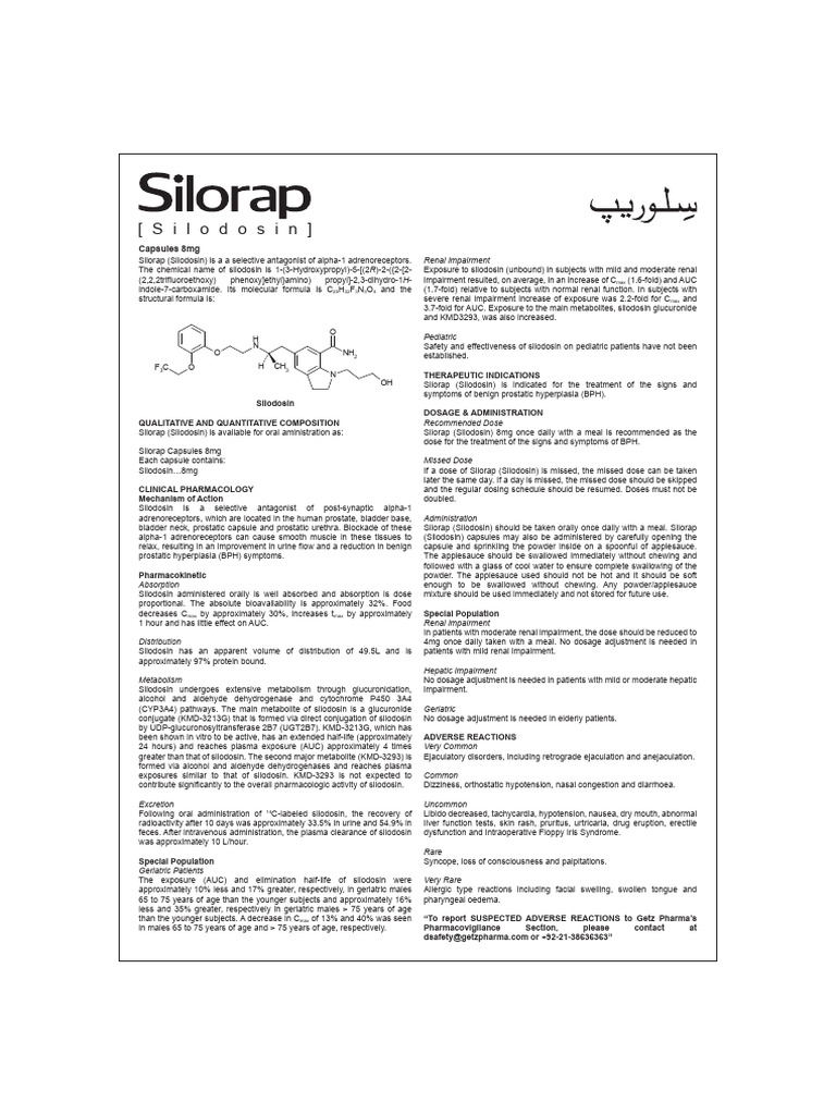 Silorap-leaflet-10557 | PDF | Medical Specialties | Medicinal Chemistry