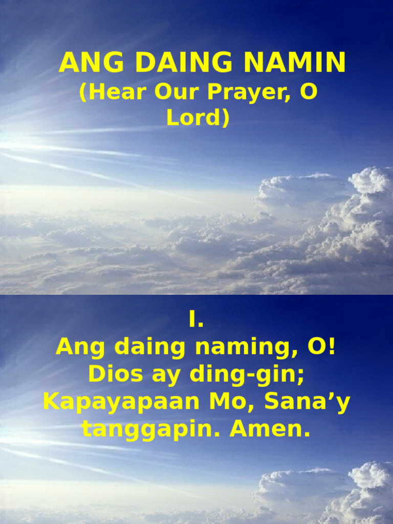 Ang Daing Namin (Hear Our Prayer, o Lord) | PDF