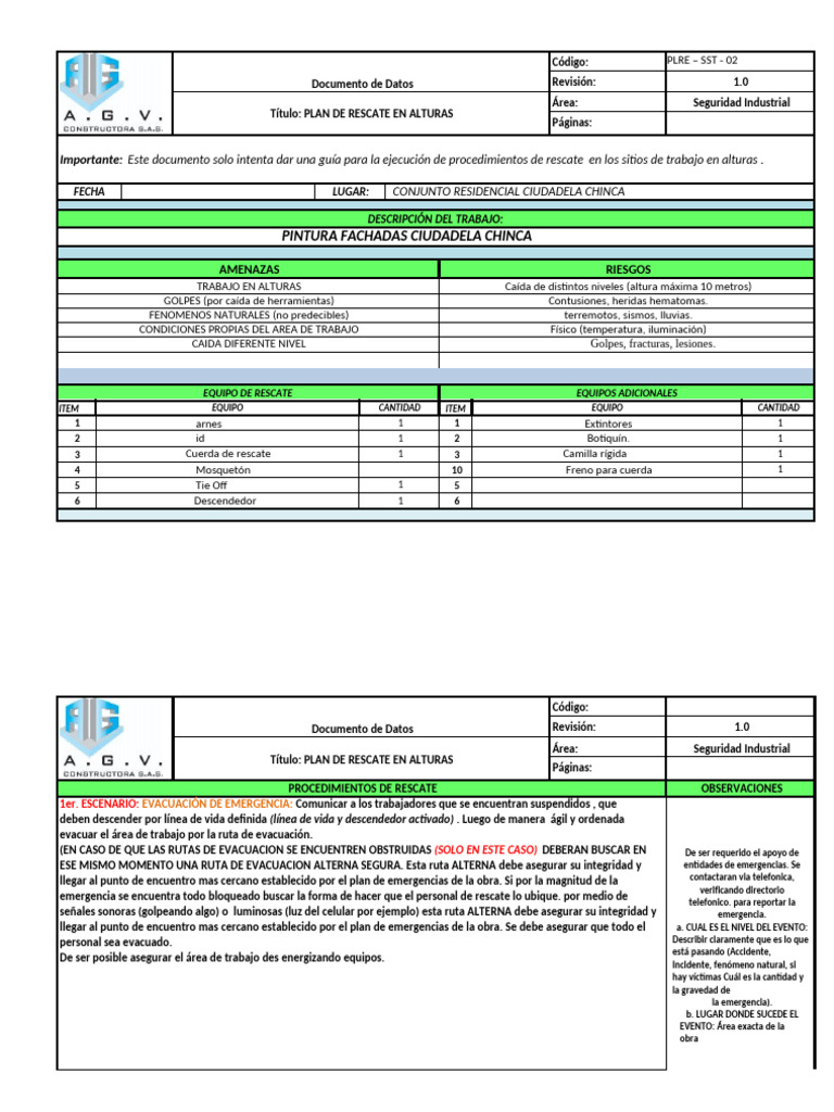 PLAN DE RESCATE AGV | PDF | Hospital | Ambulancia