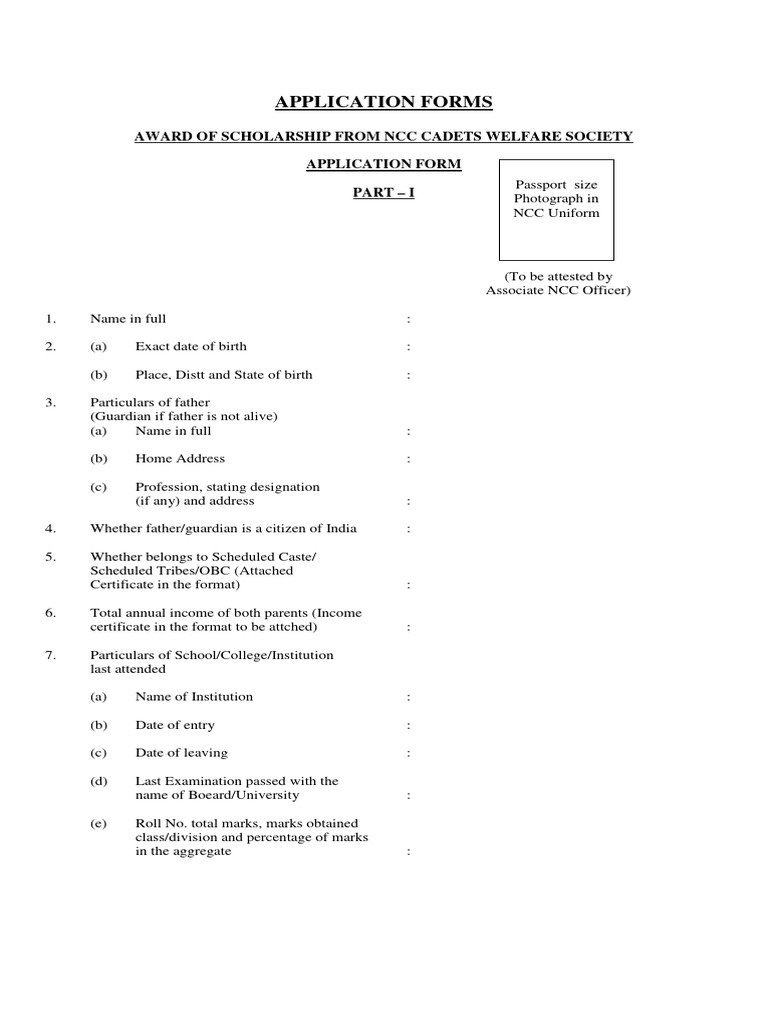 various-application-forms-ncc-110712040722 (1) | PDF | Military Life ...