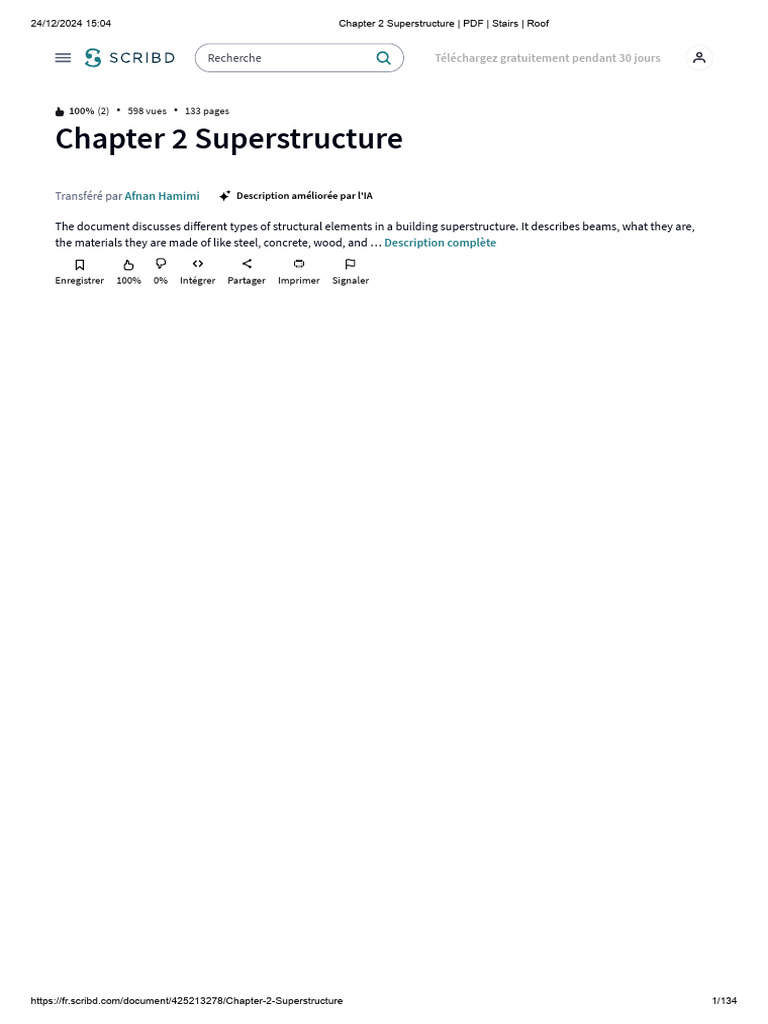 Chapter 2 Superstructure - PDF - Stairs - Roof | PDF | Architectural Elements